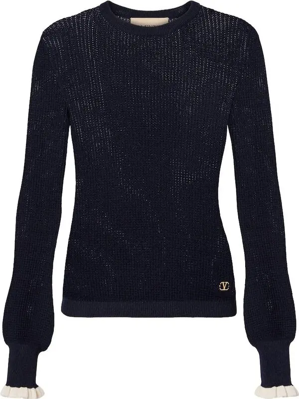 Valentino Garavani Cotton-blend Pullover - Blue