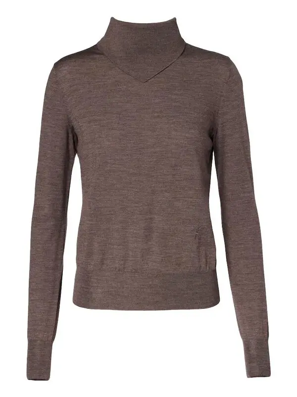 FERRAGAMO Wool Turtleneck Sweater - Brown