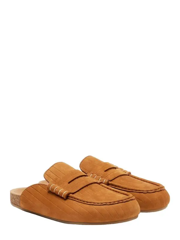 JW Anderson Stitch Suede Mules - Brown