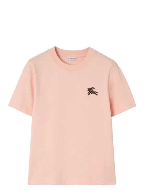 Burberry Eikon Check Cotton T-shirt - Compact Pink