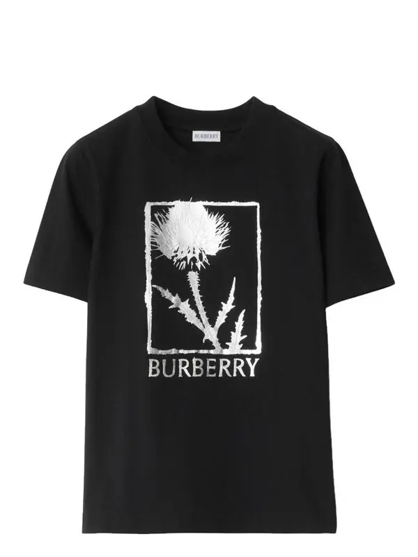 Burberry Thistle Cotton T-shirt - Black