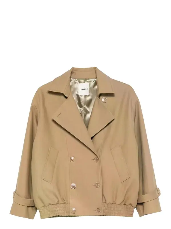 Sandro Short Trench Coat - Neutrals