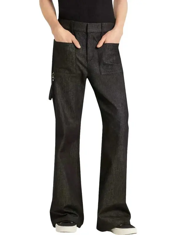 COURREGES Bootcut Jeans With Patch Pockets - Black