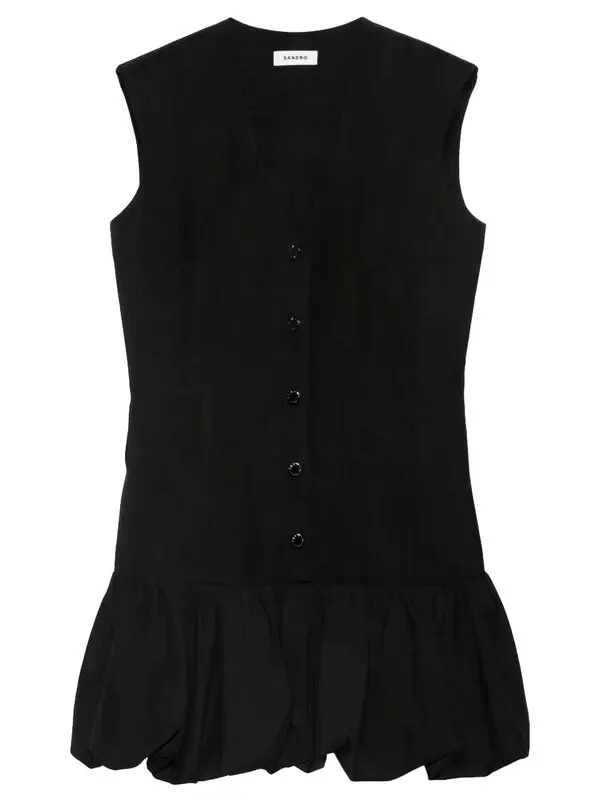 Sandro Puffball Hem Mini Dress - Black