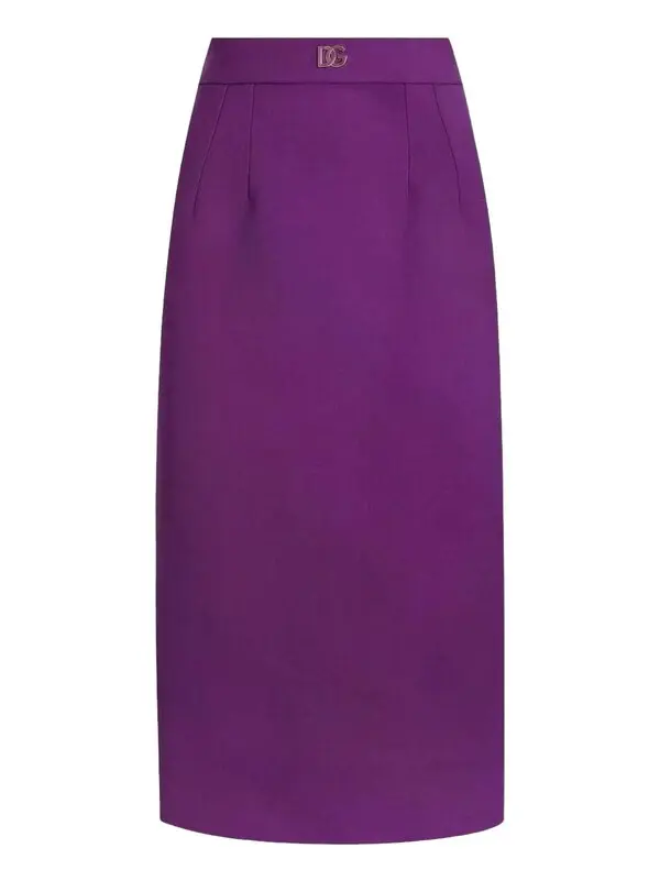 Dolce & Gabbana Wool Midi Skirt - Purple