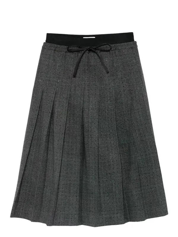 Sandro Pleated Midi Skirt - Grey