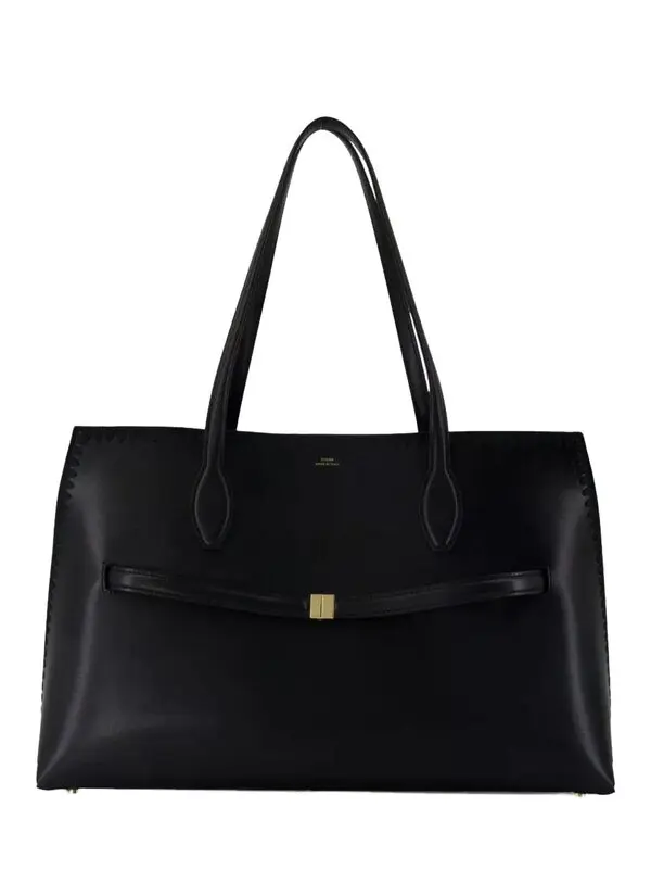 TOTEME Top-handle Stitched Tote Bag - Black