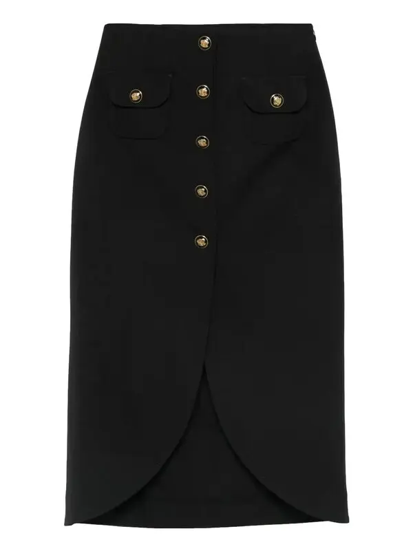 Sandro Buttoned Midi Skirt - Black