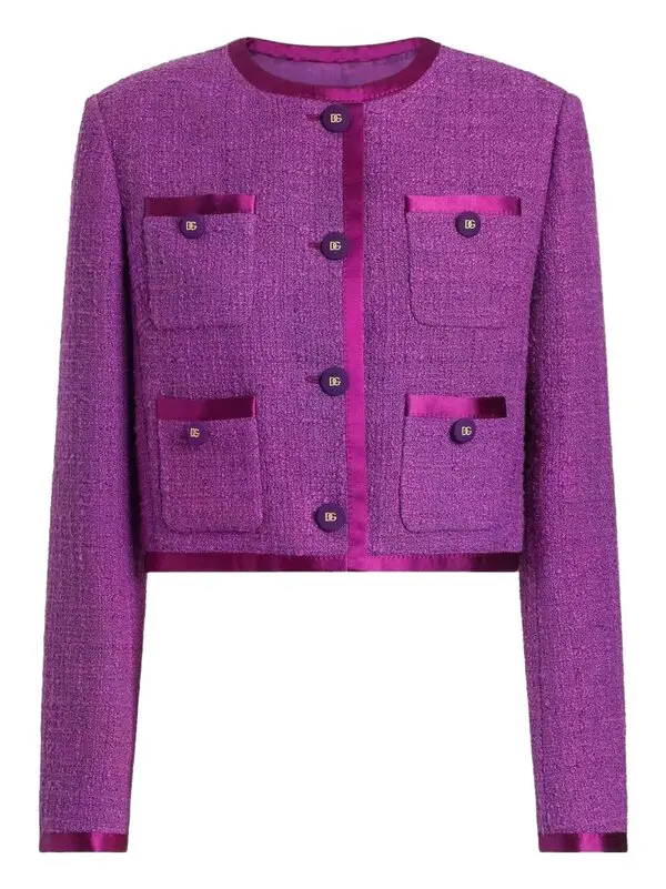 Dolce & Gabbana Dna Rachel Tweed Single-breasted Jacket - Purple