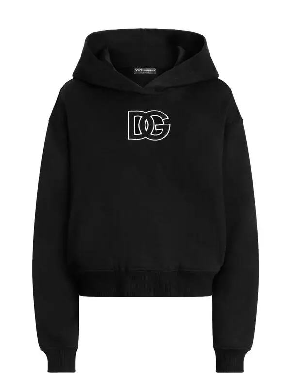 Dolce & Gabbana Cotton Logo Hoodie - Black