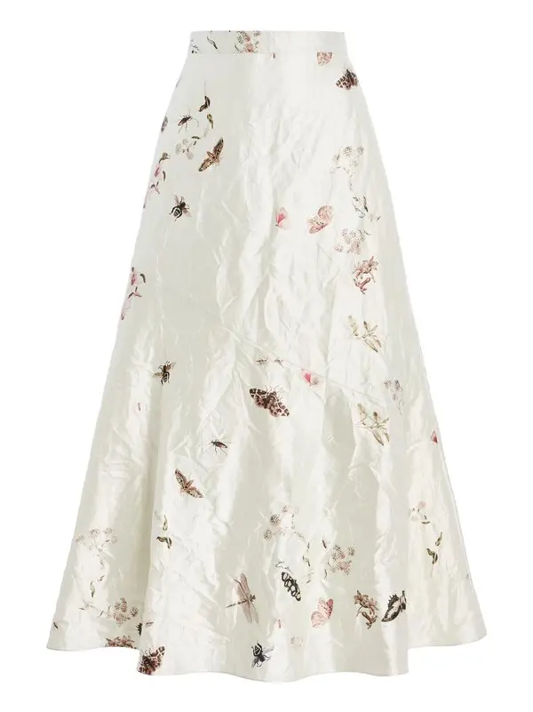 Erdem Printed Midi Skirt - Ivory