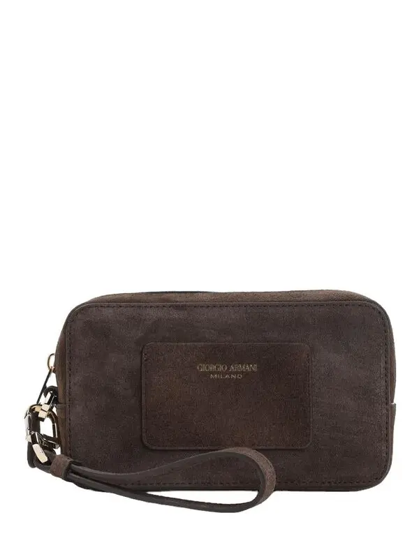 Giorgio Armani Calf Leather Beauty Case - Brown