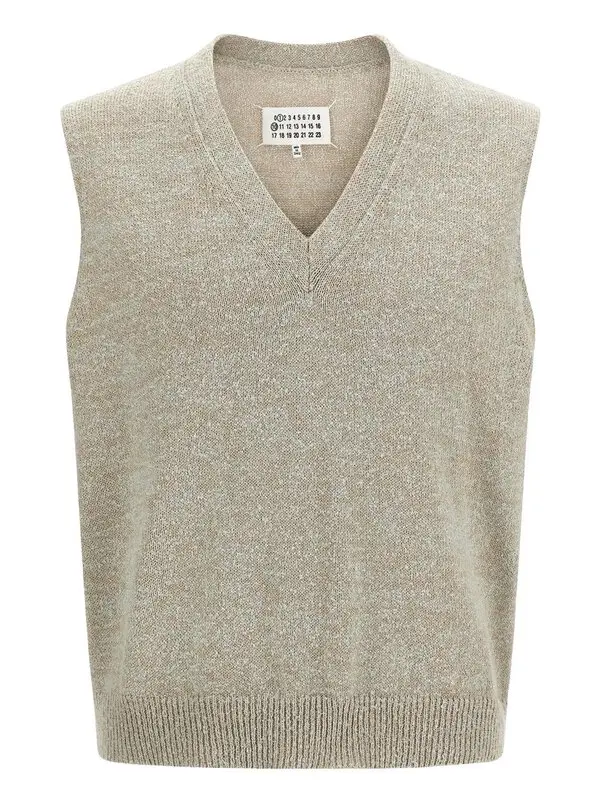 MAISON MARGIELA Bouclé Knit Vest - Beige
