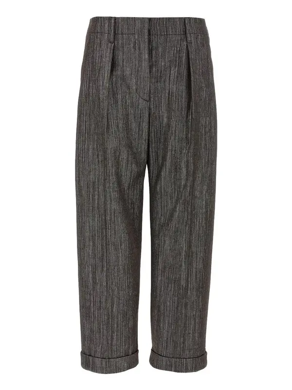 Brunello Cucinelli Lurex Blend Trousers - Brown