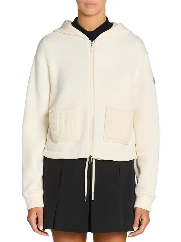 Moncler Zip Up Hoodie - Natural