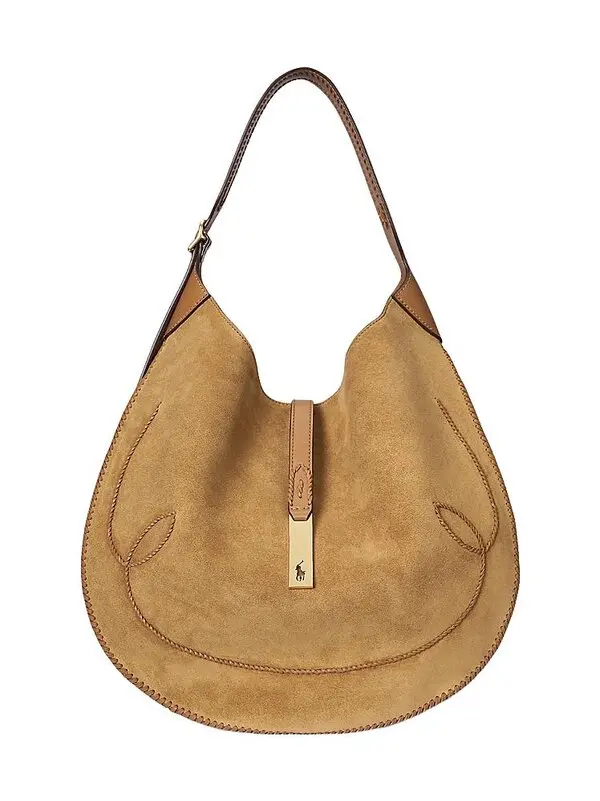 Polo Ralph Lauren Polo Id Suede Western Shoulder Bag - Caramel/tan