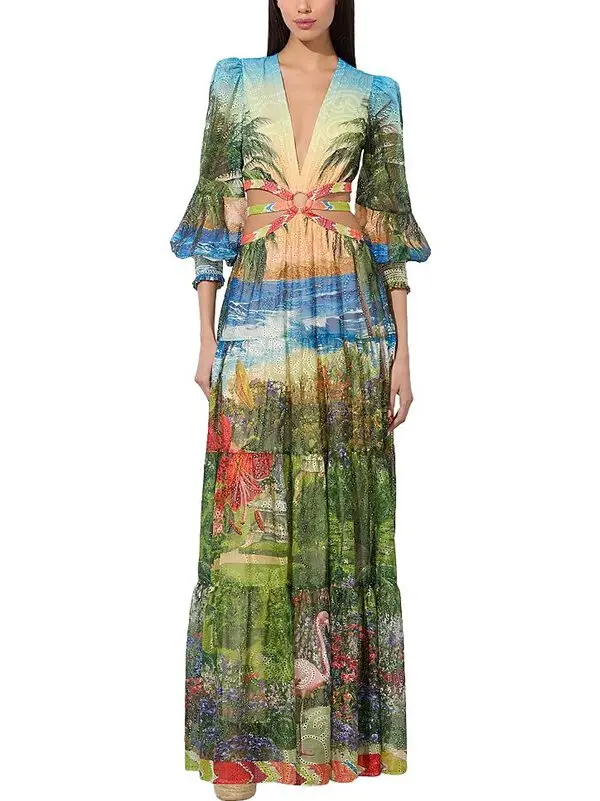 Alice + Olivia Patricia Maxi Dress - Island Print