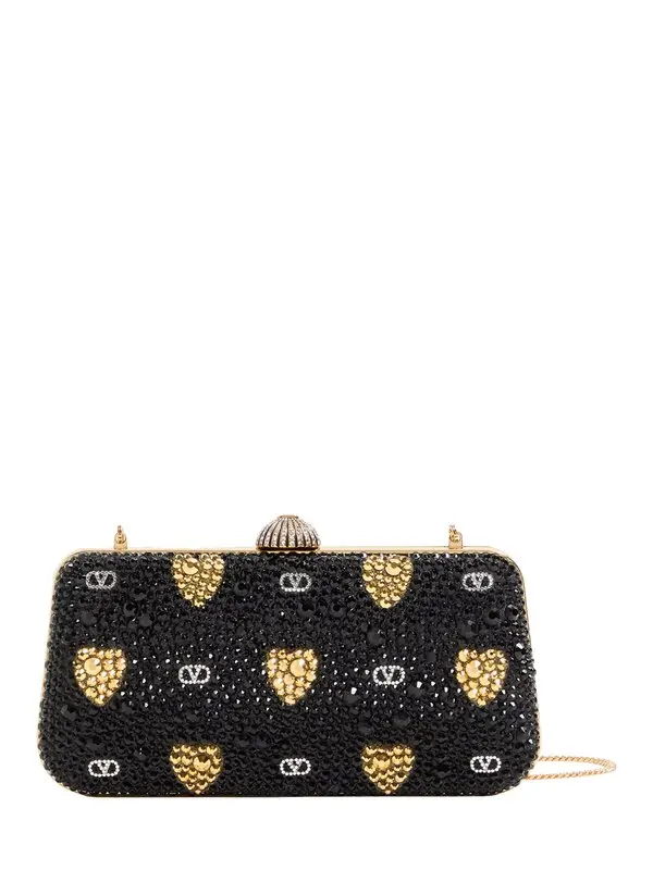 Valentino Garavani Embellished Minaudiere Clutch - Black