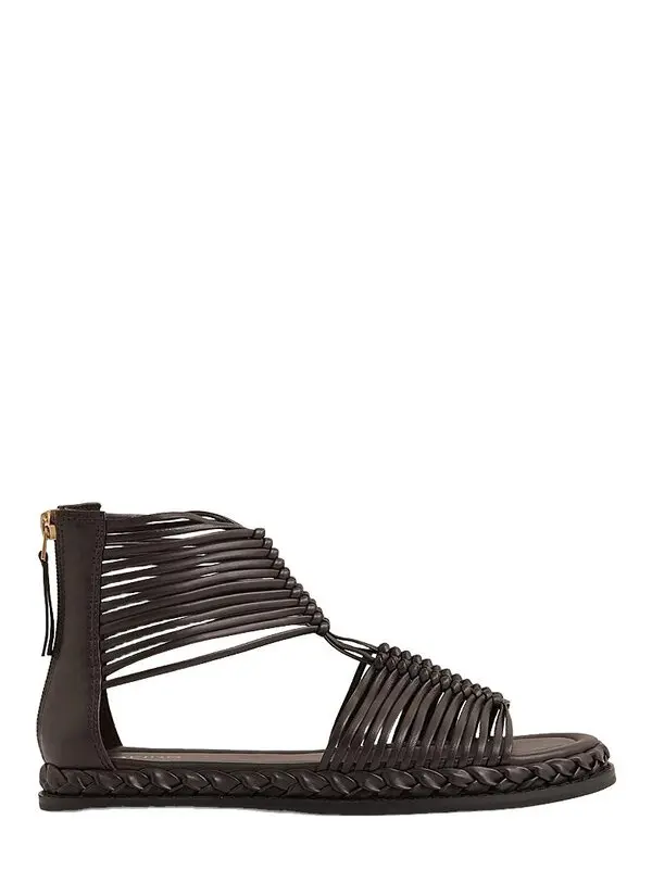 REISS Tiegan High Rope Sandals - Chocolate