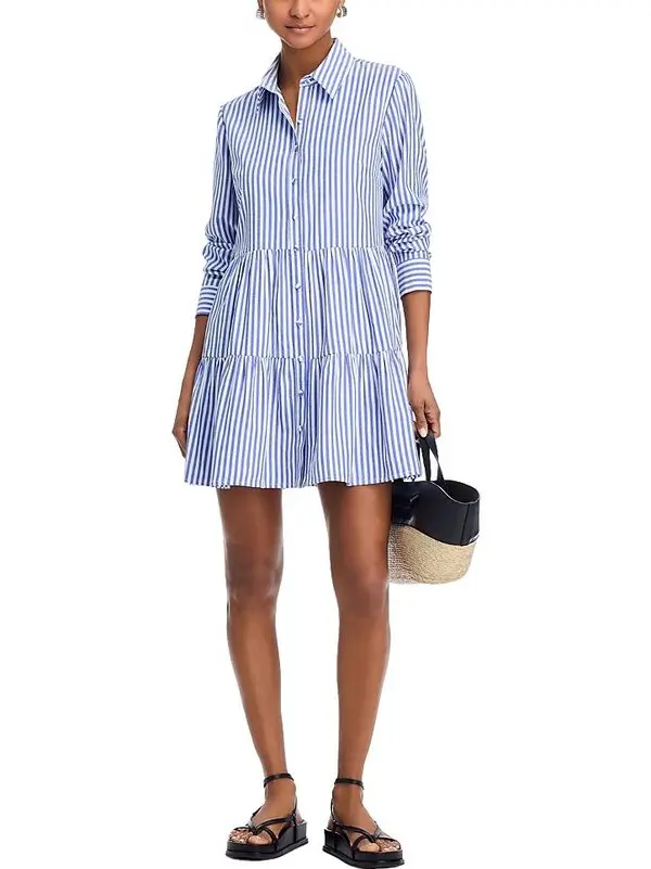 Aqua Striped Mini Dress - Blue
