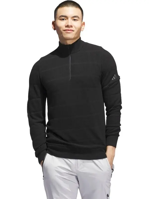 Adidas Ultimate365 Tour Wind Knit Quarter-zip - Black