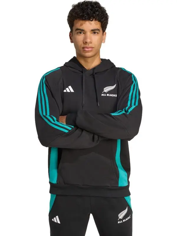 Adidas All Blacks Fleece Hoodie - All Black / Pure Teal