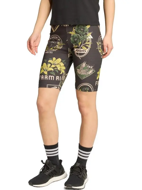 Adidas X Farm Bike Shorts - Black / Amazon Green / Preloved Lime