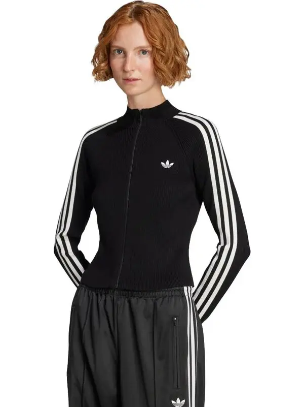 Adidas Adicolor 3-stripes Slim Knit Track Top - Black