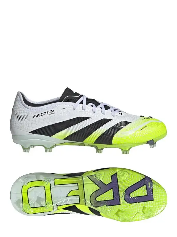 Adidas Predator Pro Firm Ground Cleats - Cloud White / Core Black / Lucid Lemon