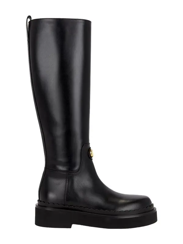 Valentino Garavani Vlogo Signature Knee High Boots - Nero