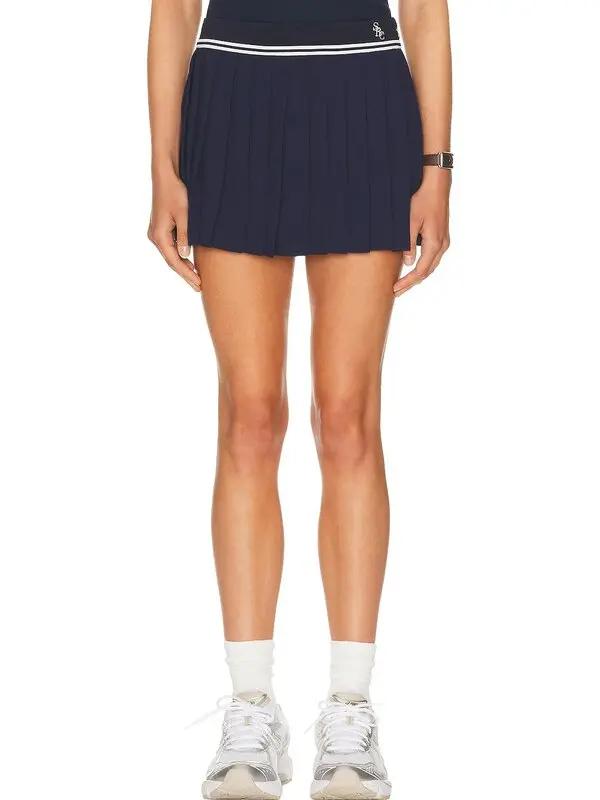 SPORTY & RICH Logo Abigail Skirt - Dark Navy