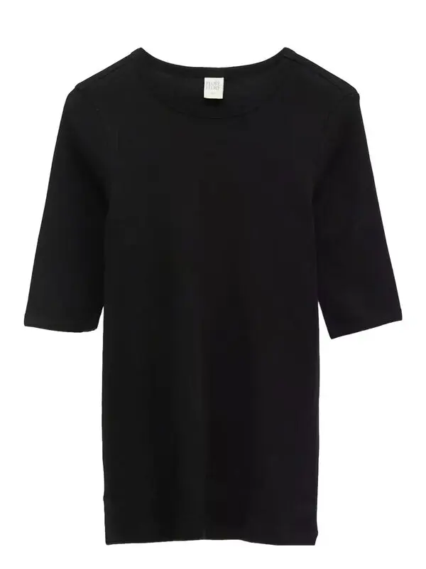 FLORE FLORE Three-quarter Sleeve T-shirt - Black