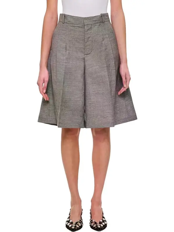 DURAZZI MILANO Pleated High-waist Shorts - Grey