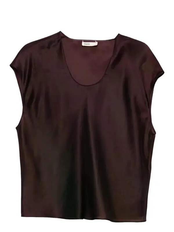 Khaite Barbo Scoop-neck Silk Top - Purple