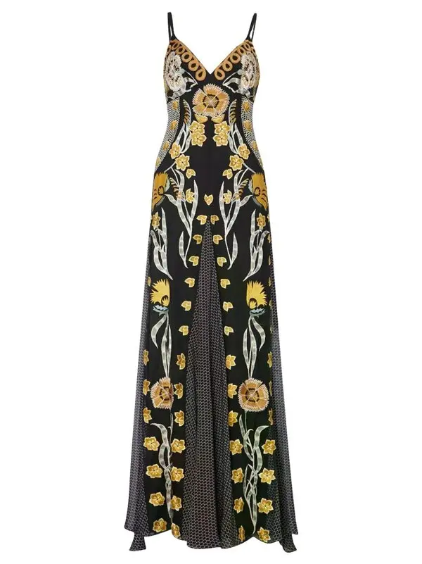 TEMPERLEY LONDON Remi Floral-embroidered Maxi Dress - Black