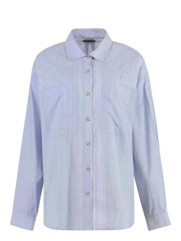 MOTHER Striped Cotton Shirt - Blue