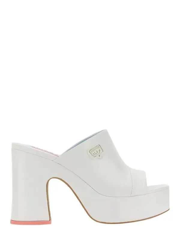 CHIARA FERRAGNI 85mm Eyelike-embellished Platform Pumps - White