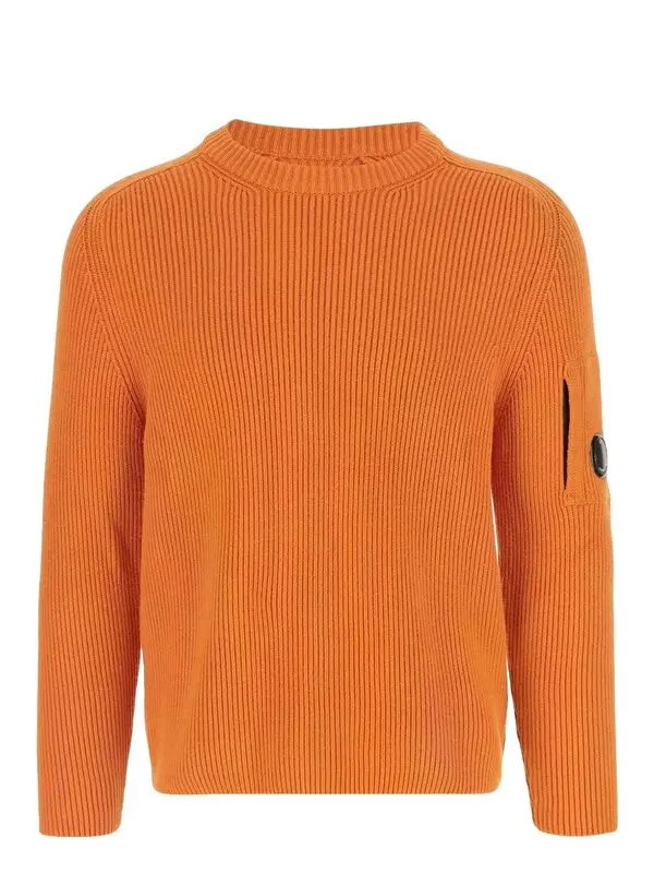 C.P. COMPANY Ribbed Crew-neck Sweater - Orange