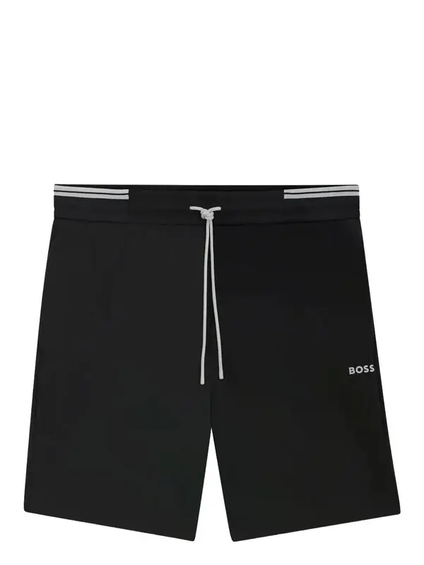 BOSS Logo-embroidered Track Shorts - Black