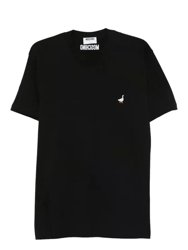 Moschino Embroidered-goose T-shirt - Black