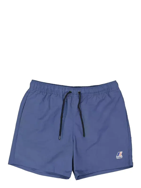 K-WAY Logo-embroidered Swim Shorts - Blue
