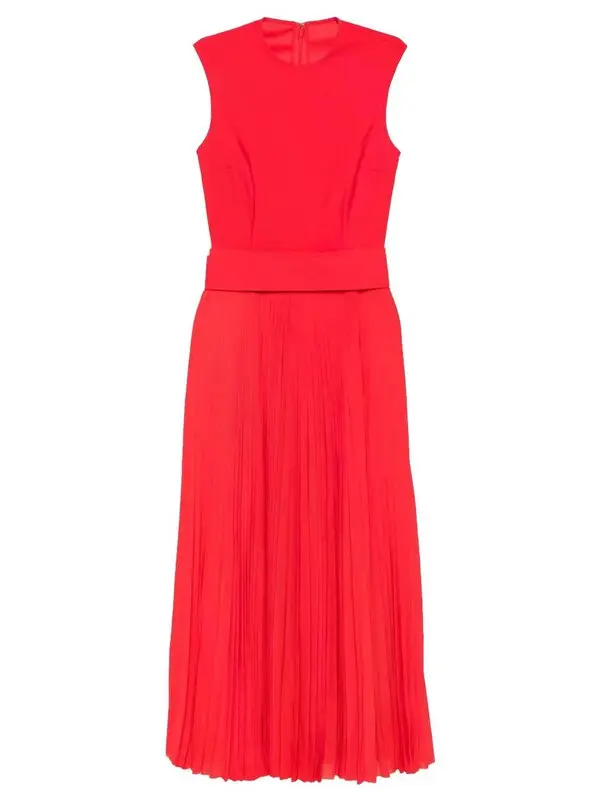 Solace London Sophie Pleated Maxi Dress - Red