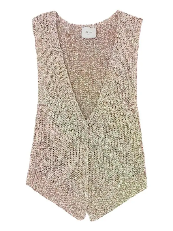 ALYSI Sequin-embellished Vest - Neutrals