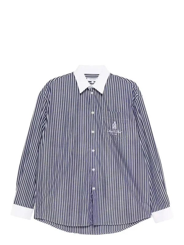 SPORTY & RICH Vendome Striped Shirt - Blue