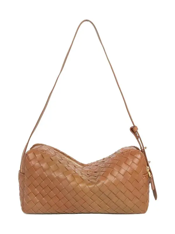 ELLEME Small Woven-leather Trousse Shoulder Bag - Brown