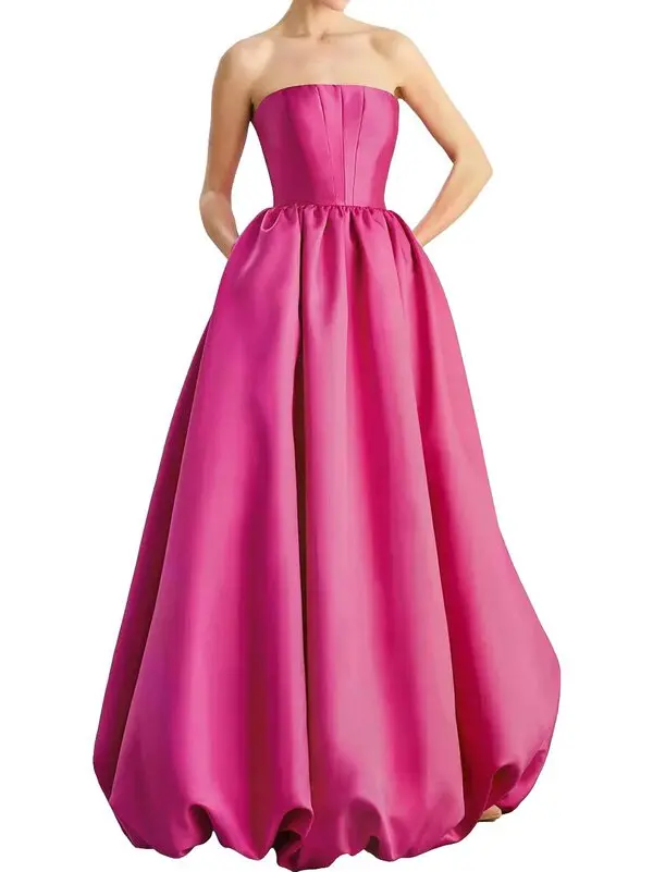 Vera Wang Strapless Balloon Maxi Dress - Pink