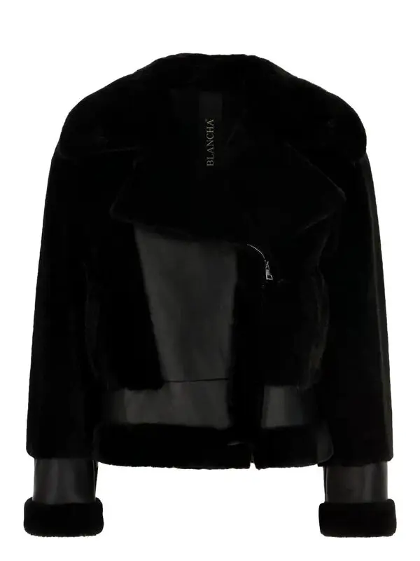 BLANCHA Leather Shearling Jacket - Black