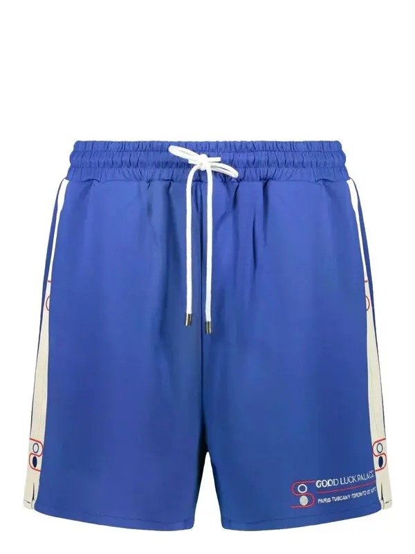 MR. SATURDAY Embroidered Drawstring Shorts - Blue
