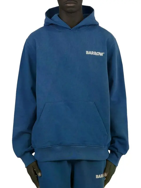 BARROW Logo-detail Hoodie - Blue