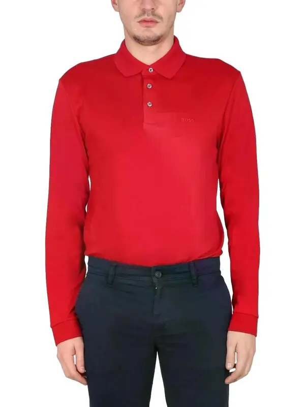 BOSS Long-sleeved Polo Shirt - Red